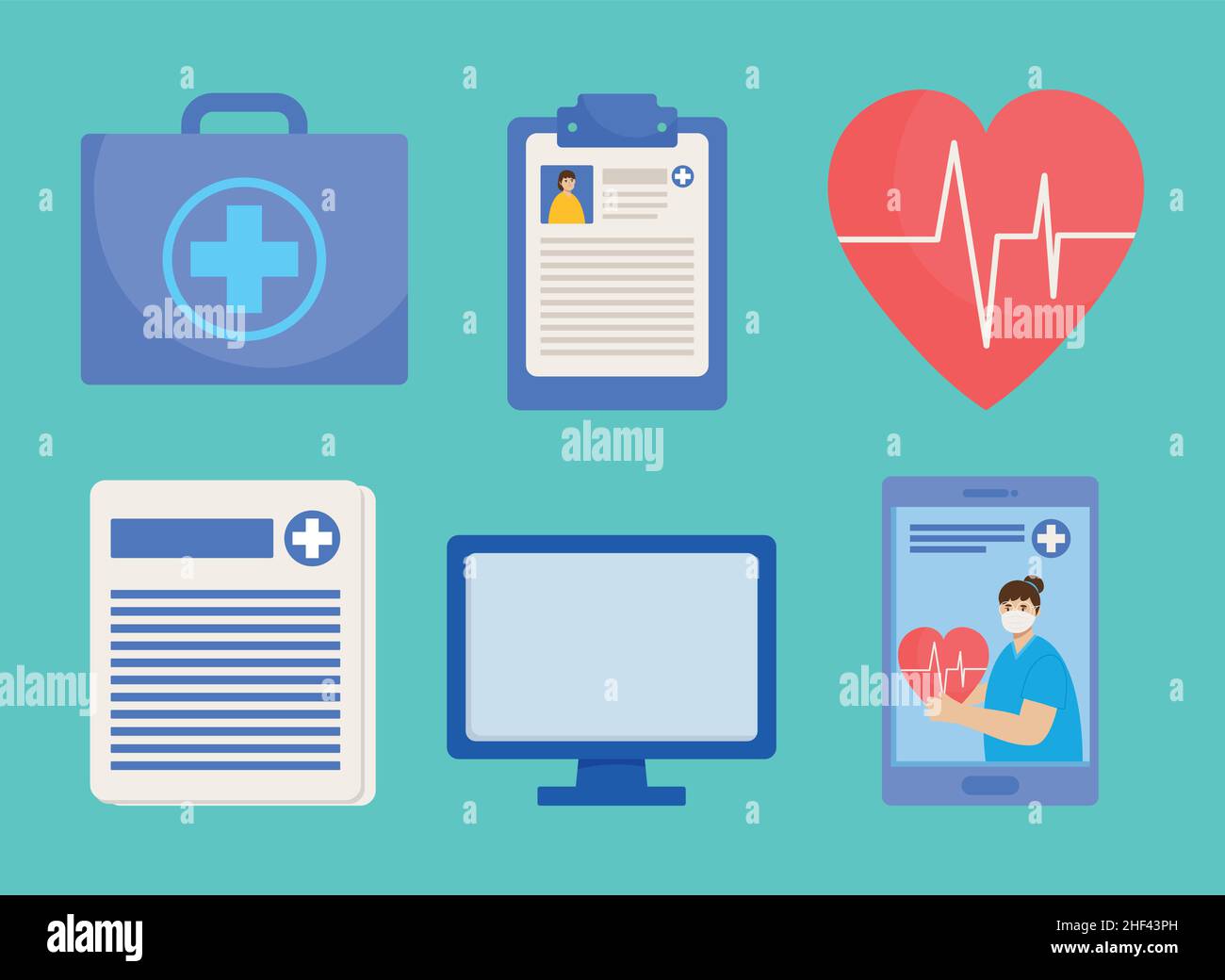 medical and health icon set Stock Vector Image & Art - Alamy