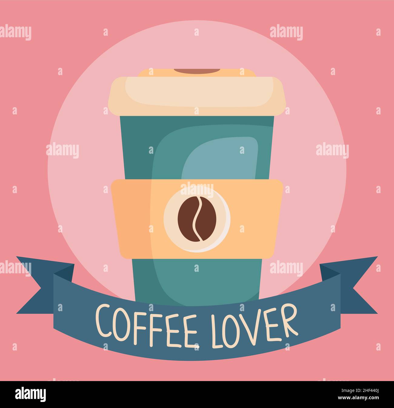 coffee lover illustration with coffee cup icon Stock Vector Image & Art ...