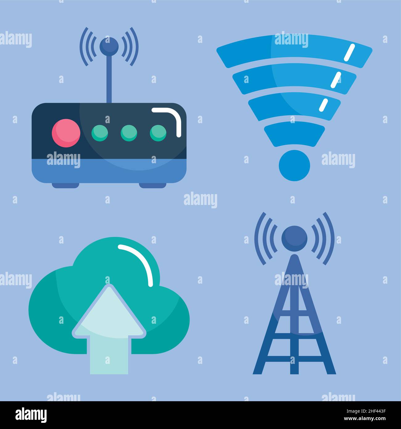 signal and network icon set Stock Vector Image & Art - Alamy