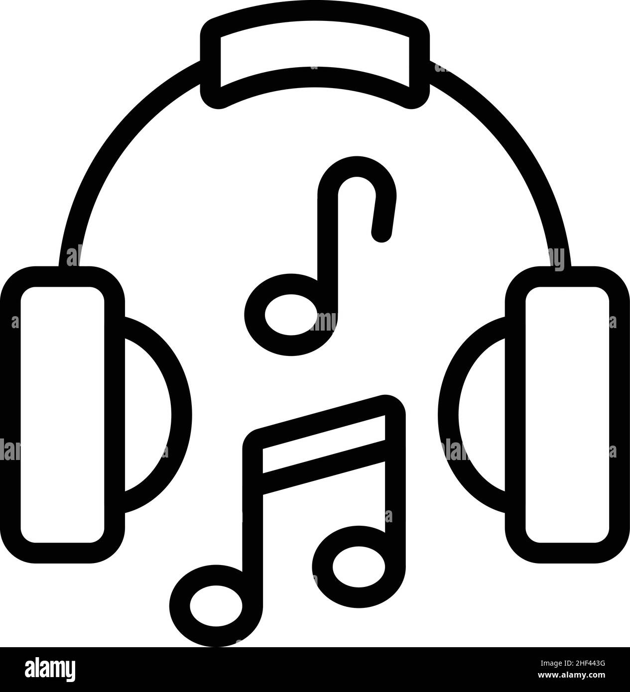Music listen skill icon outline vector. Stress therapy. Support effort ...