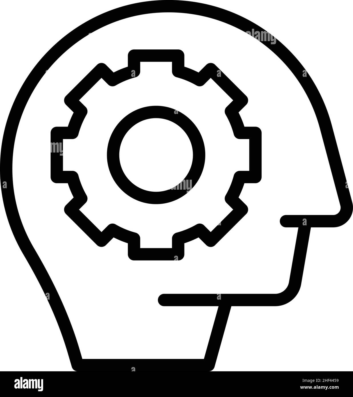 Gear skill icon outline vector. Stress therapy. Support effort Stock ...
