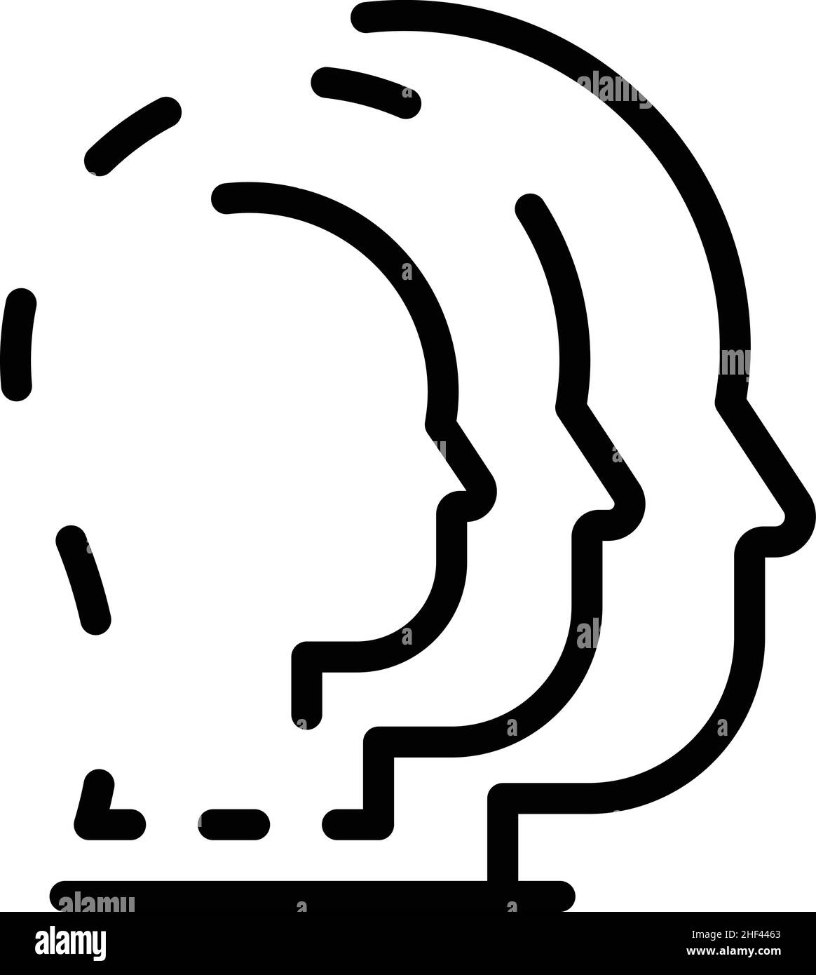 Train thinking icon outline vector. Critical think. Reflexion talent ...
