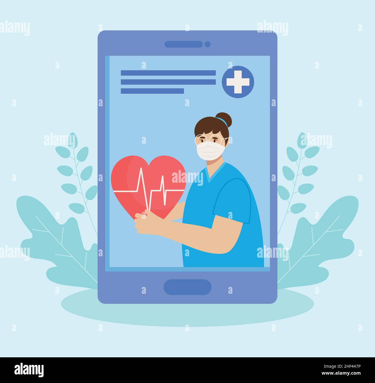 medical app design with cellphone and doctor Stock Vector Image & Art ...
