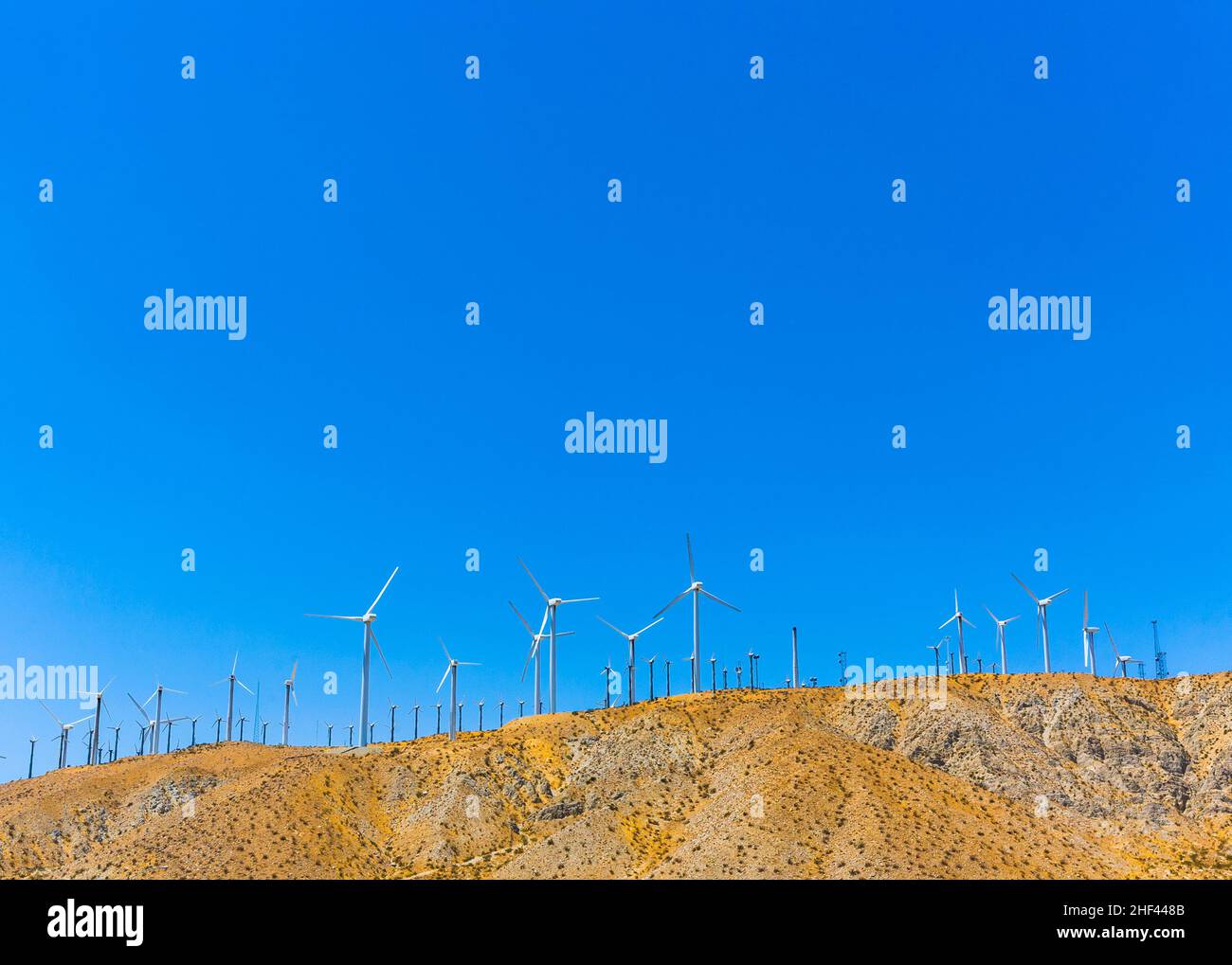 big wind turbines in San Francisco under blue sky Stock Photo - Alamy