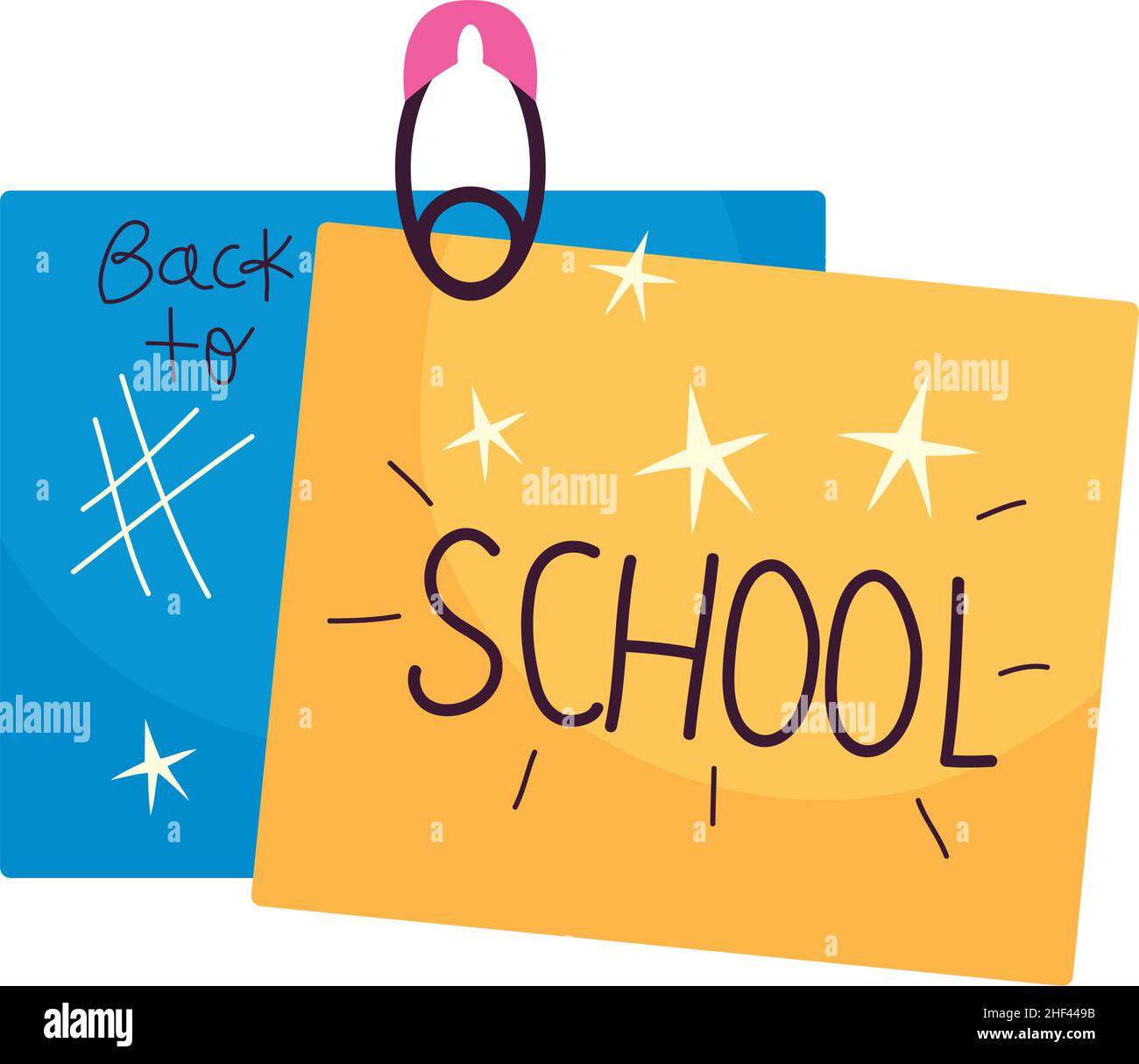back to school design with sticky notes and clip Stock Vector Image ...