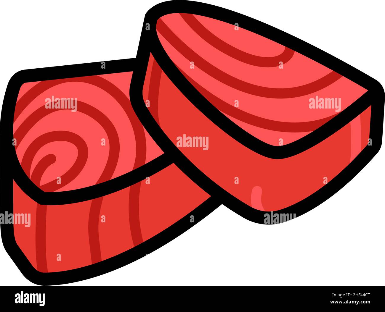 Fresh tuna color illustration in trendy style. Fish steak flat icon ...