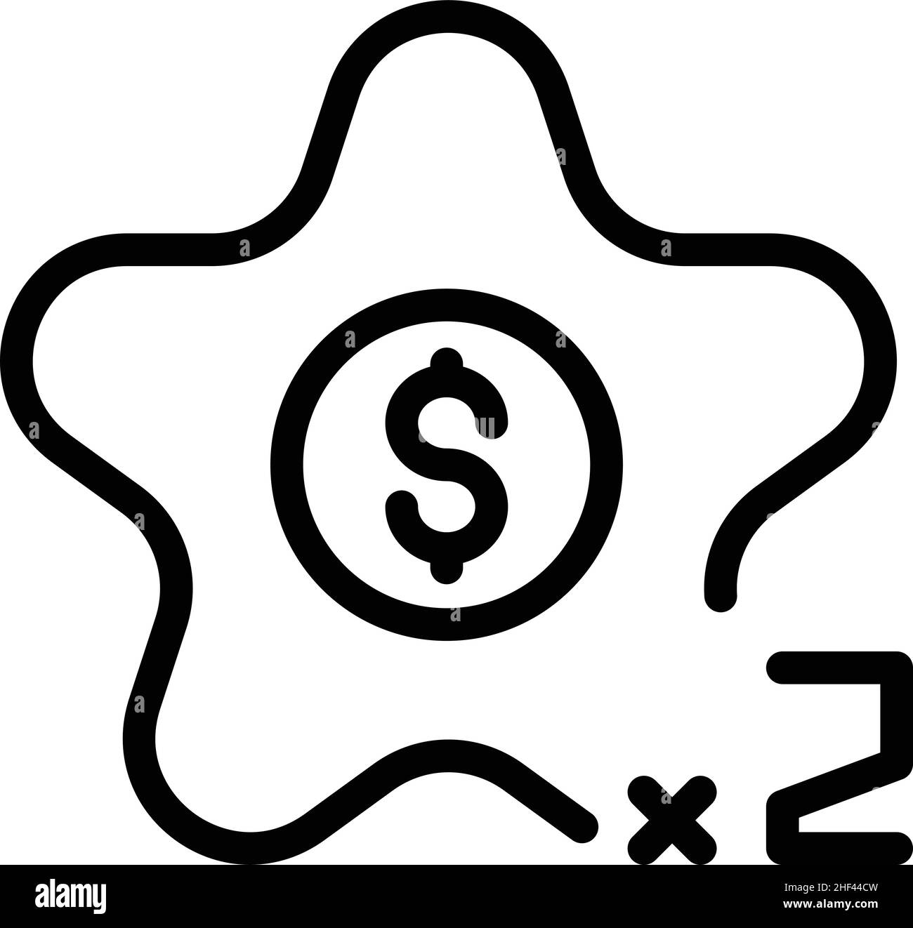 Dollar star loyalty icon outline vector. Online program. Gift benefit ...