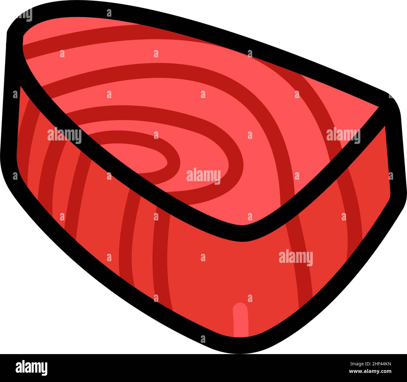 Fresh tuna color illustration in trendy style. Fish steak flat icon ...