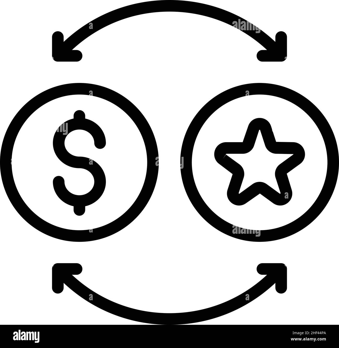 Reward change icon outline vector. Customer program. Online service ...