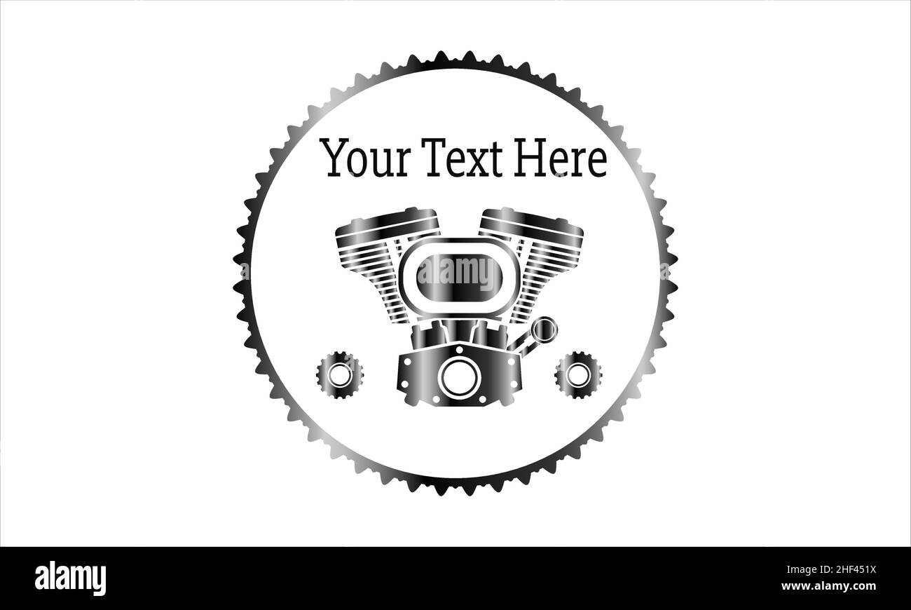 car engine symbol, stylized vector silhouette of automobile motor Stock ...