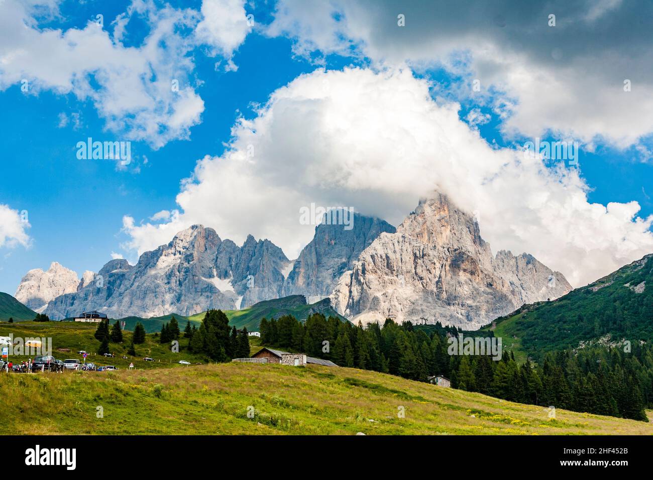 famous pass in the Alpes Passo di Rolle, old ancient Pass in the ...