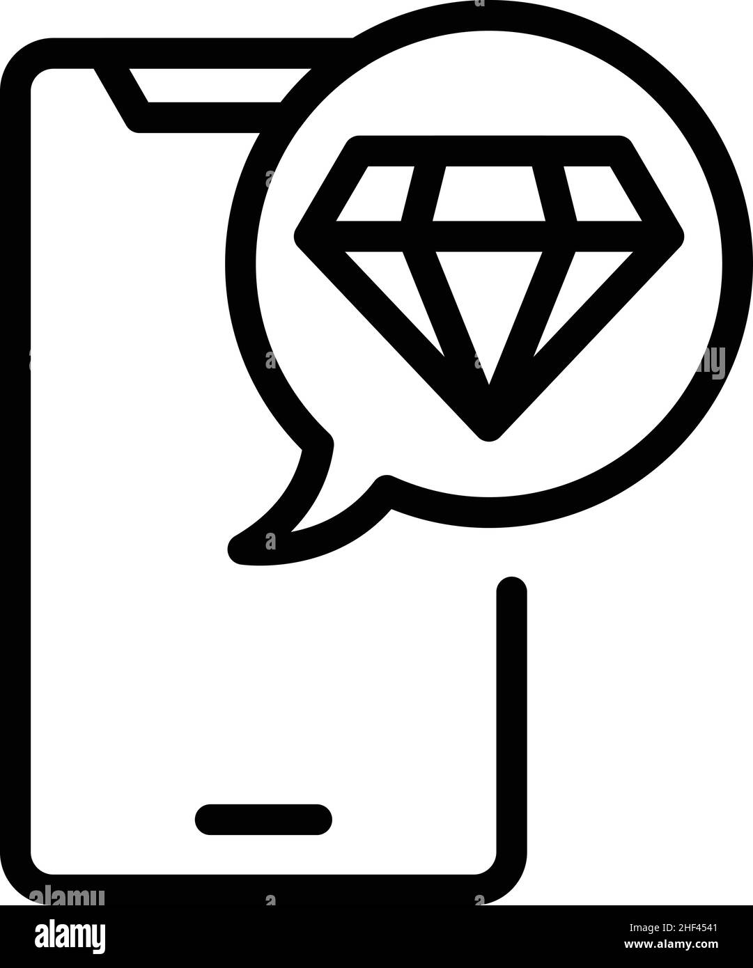Diamond phone reward icon outline vector. Customer program. Online ...
