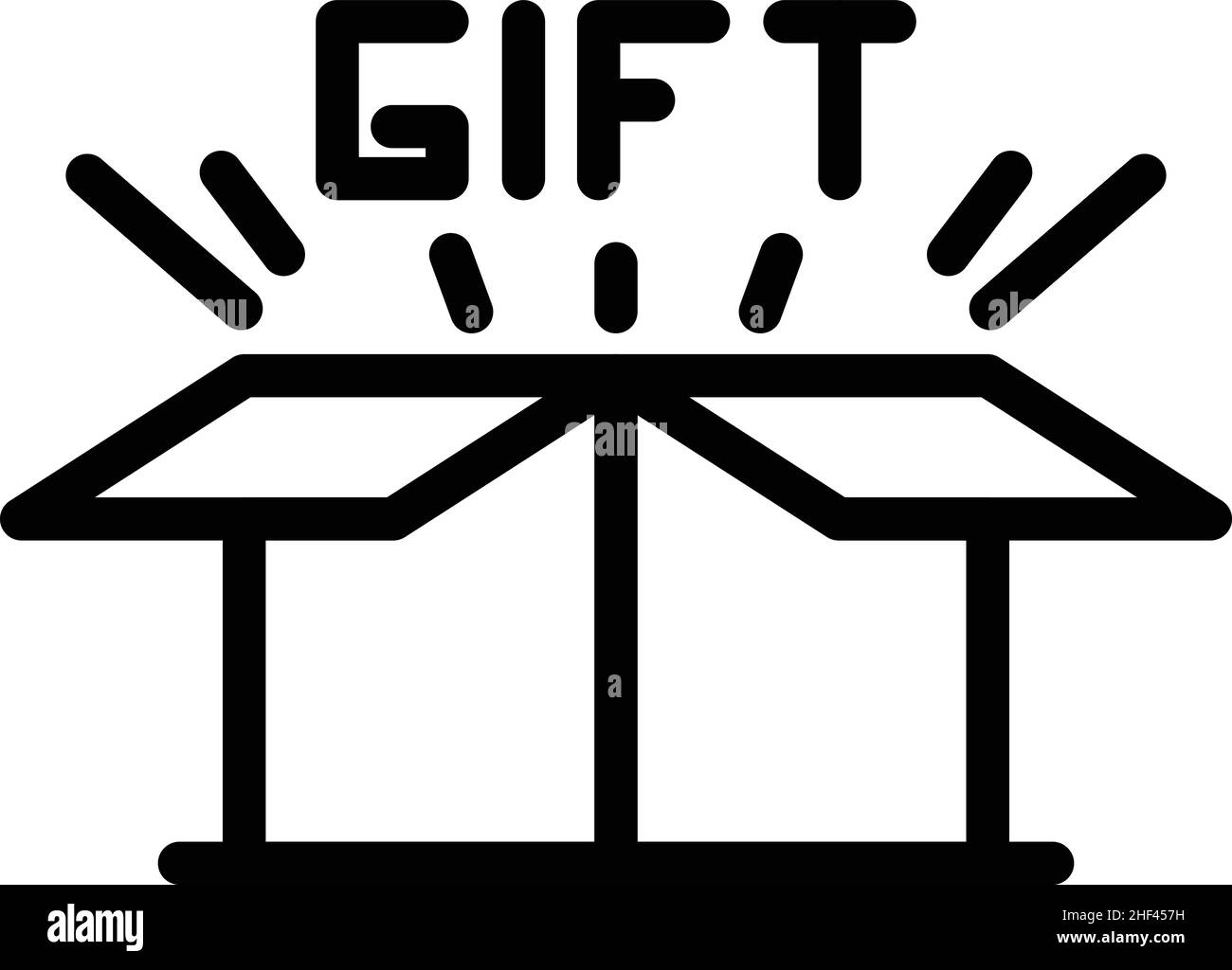 Gift reward icon outline vector. Client benefit. Program online Stock ...