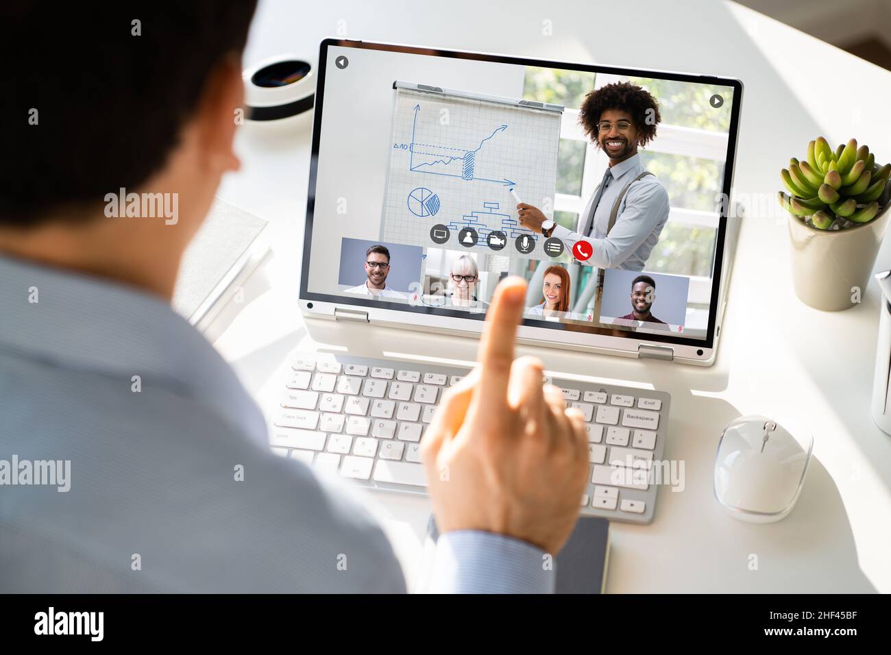 Corporate Business Training Virtual Chat On Computer Screen Stock Photo ...