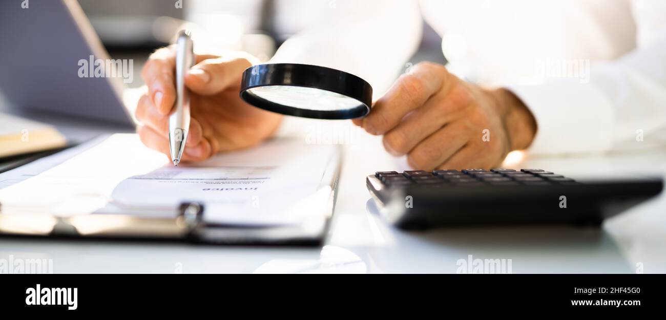 Fraud Investigation And Tax Audit. Investigator Or Auditor Using ...