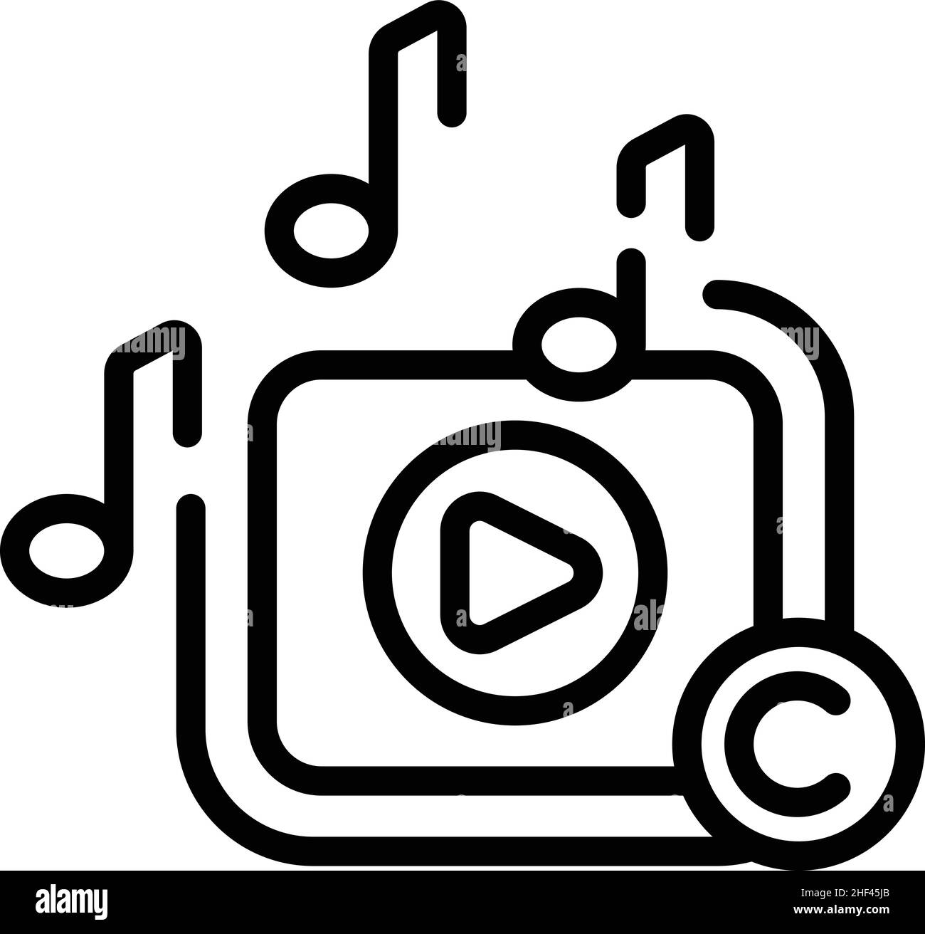 Music copyright icon outline vector. Legal property. Data content Stock ...