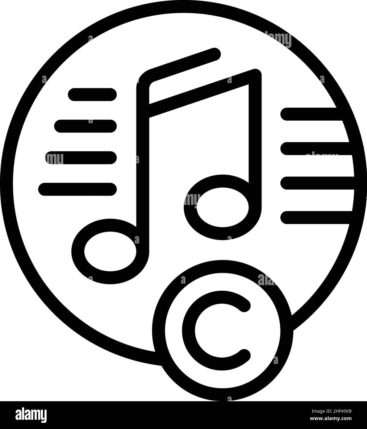 Music copyright icon outline vector. Law patent. Legal property Stock ...