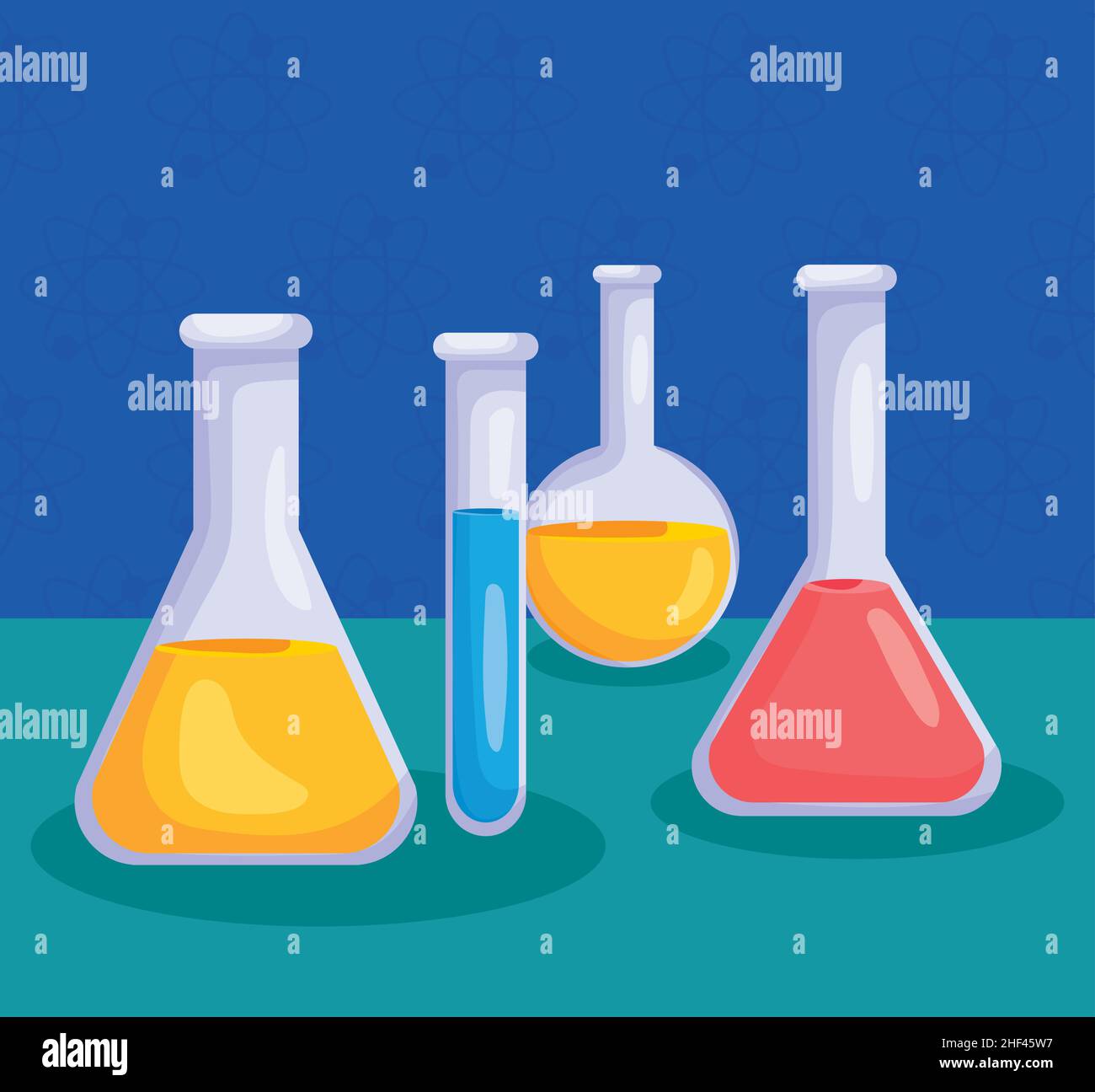 colorful lab flasks illustration design Stock Vector Image & Art - Alamy