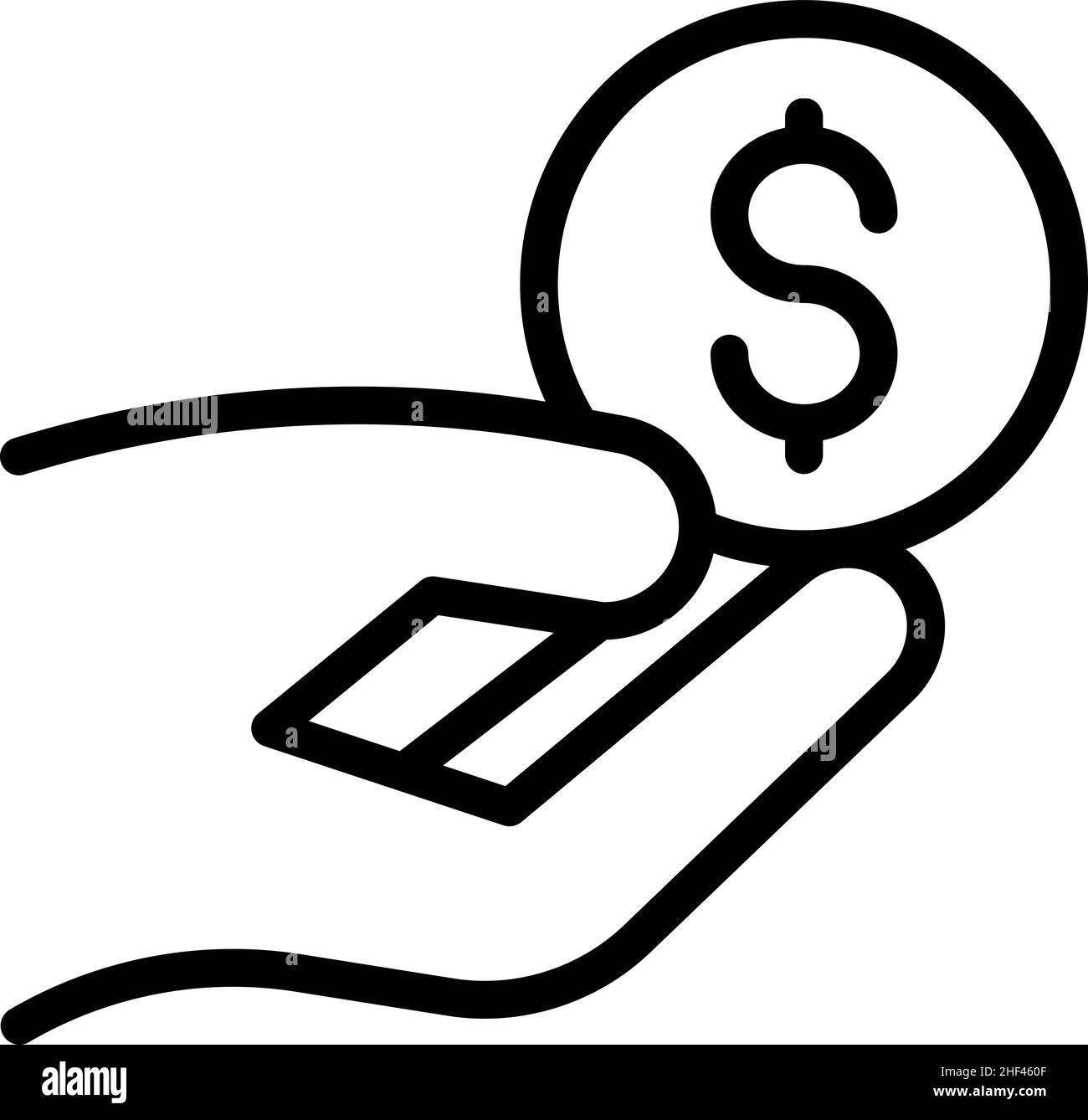 Charity hand money icon outline vector. Help people. Love investor ...