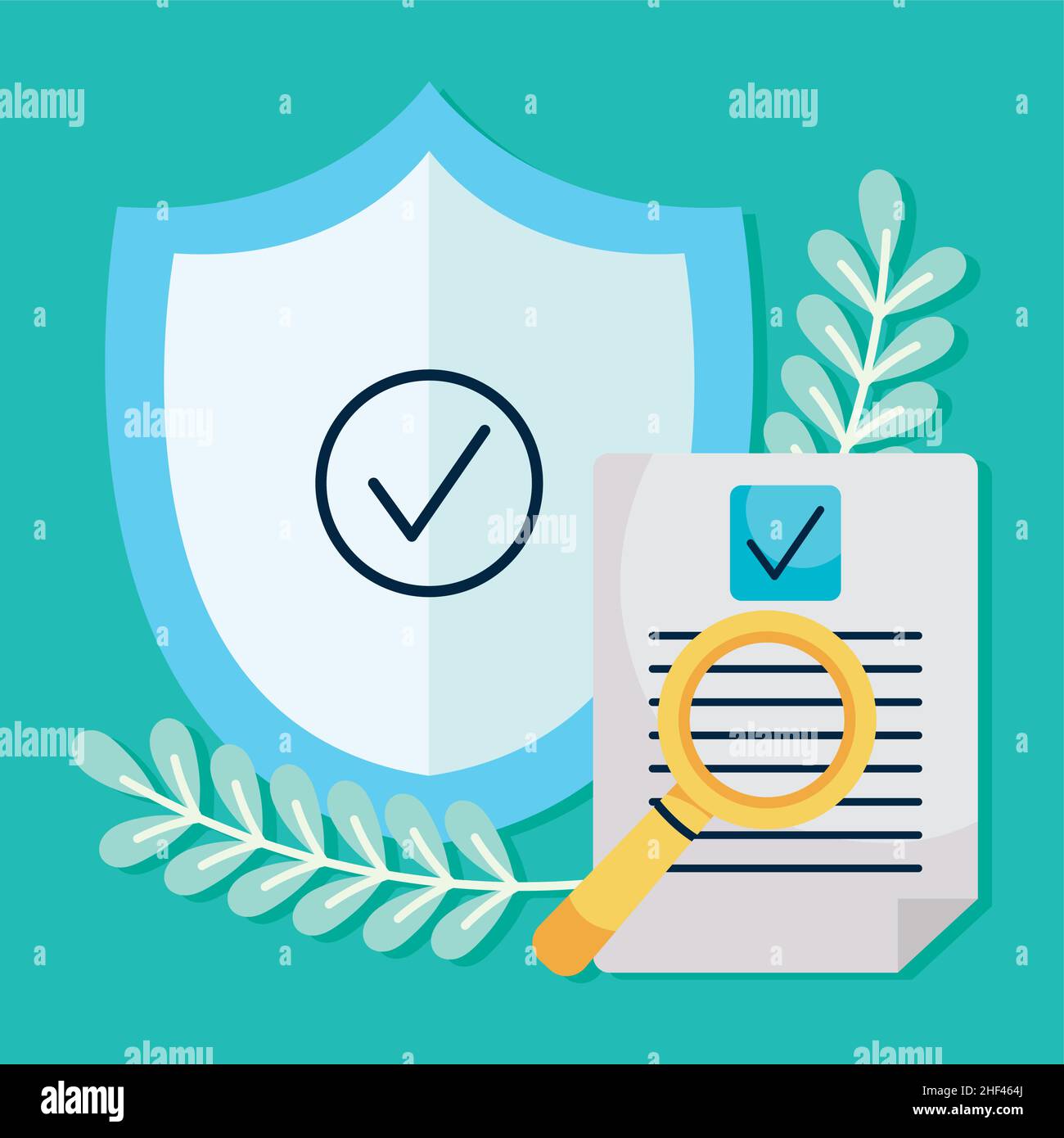 insurance policy design with shield and doument Stock Vector Image ...
