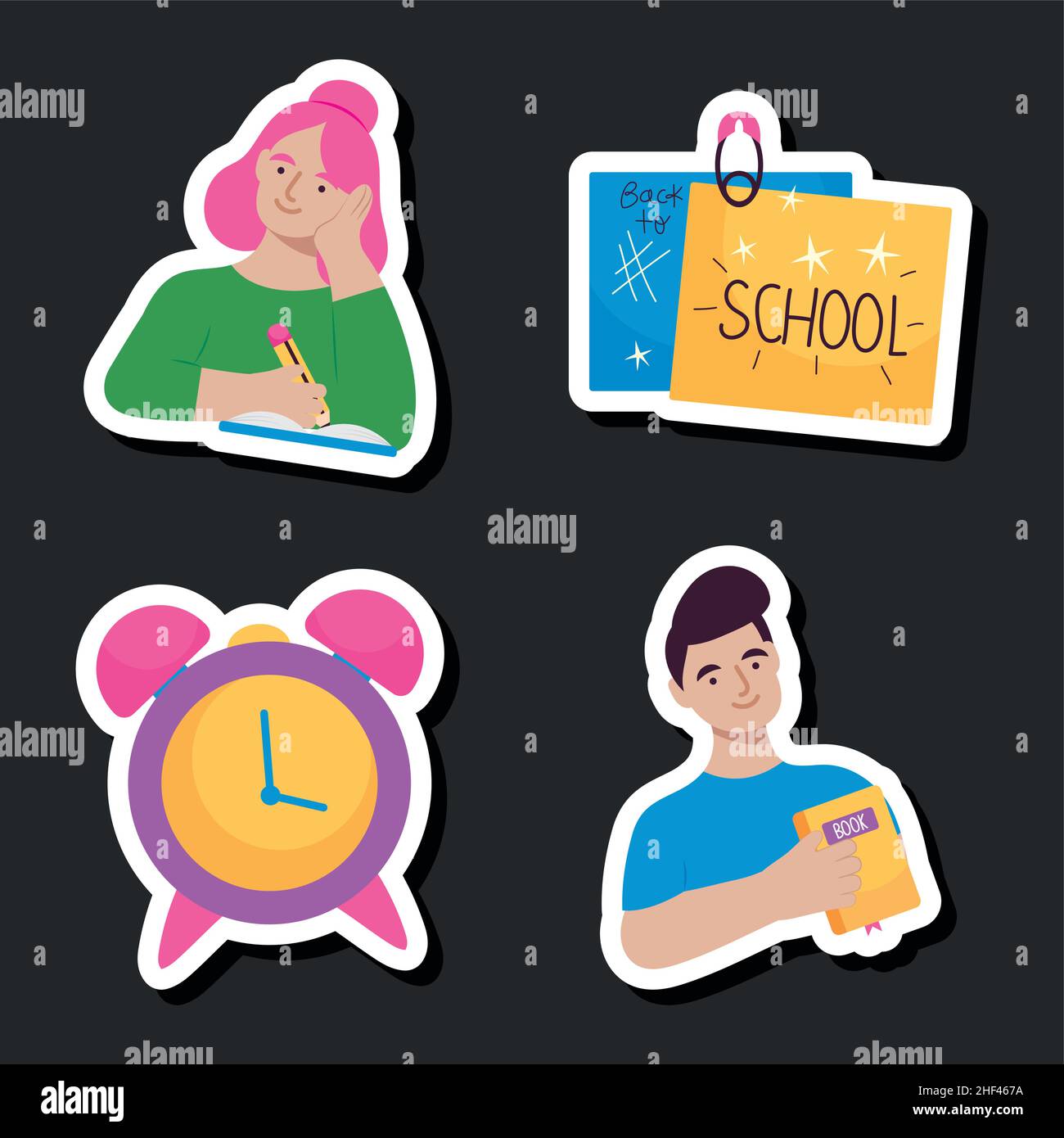 people and school icon set Stock Vector Image & Art - Alamy