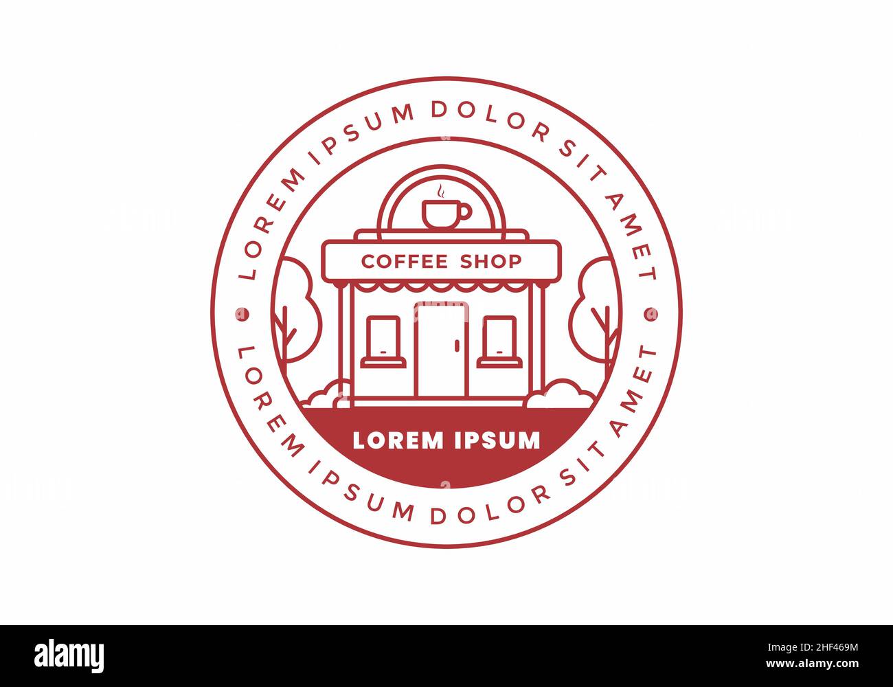 Coffee shop line art flat illustration design Stock Vector Image & Art ...