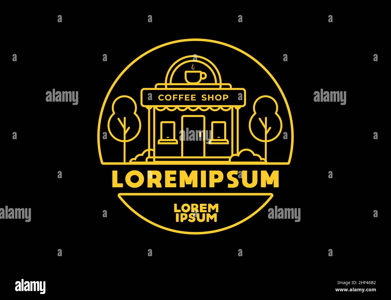 Coffee shop line art flat illustration design Stock Vector Image & Art ...