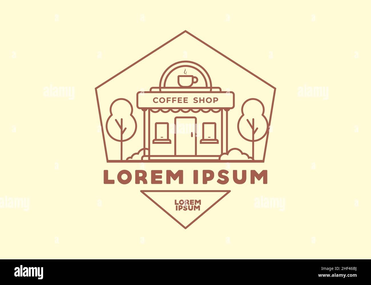 Coffee shop line art flat illustration design Stock Vector Image & Art ...