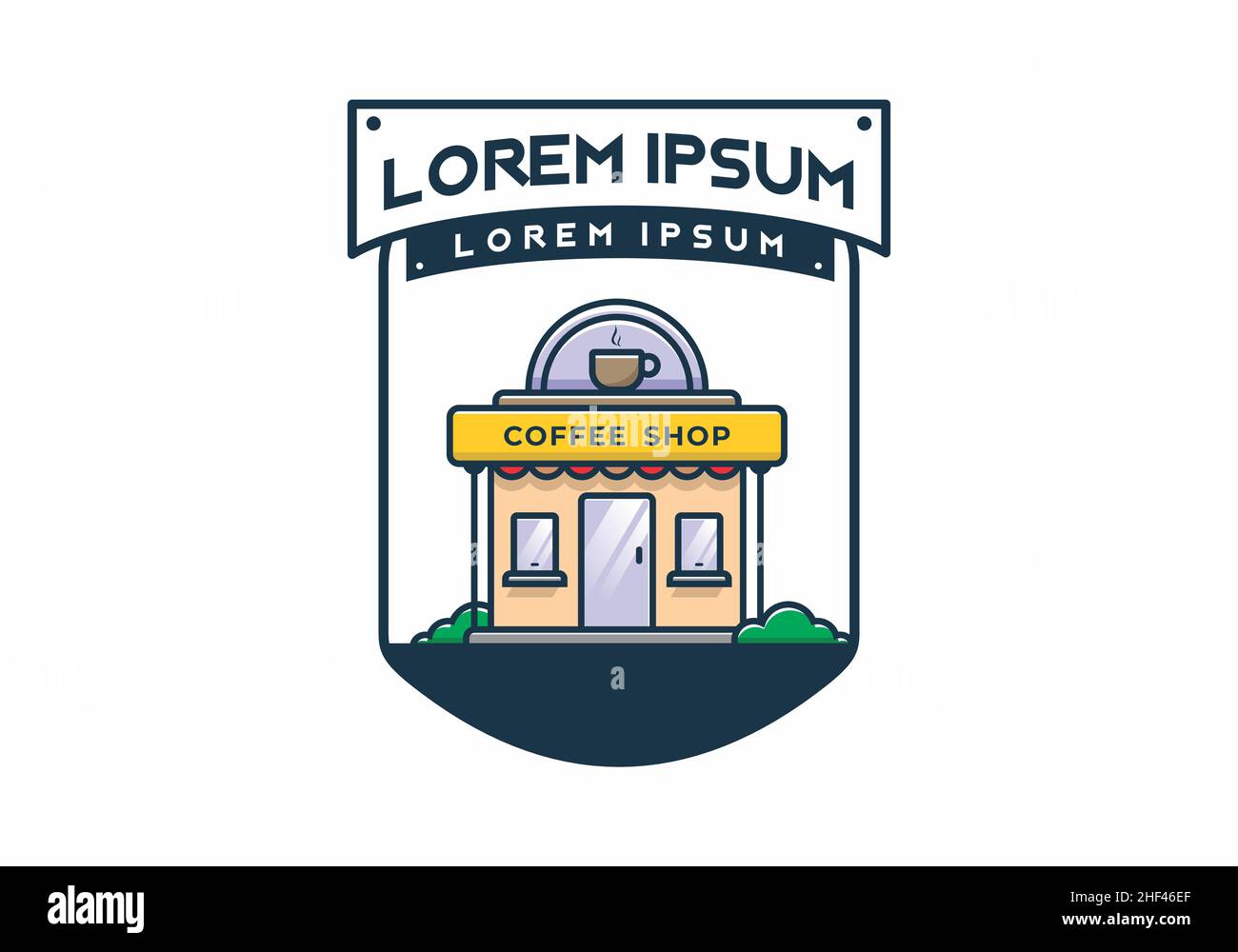 Coffee shop line art flat illustration design Stock Vector Image & Art ...