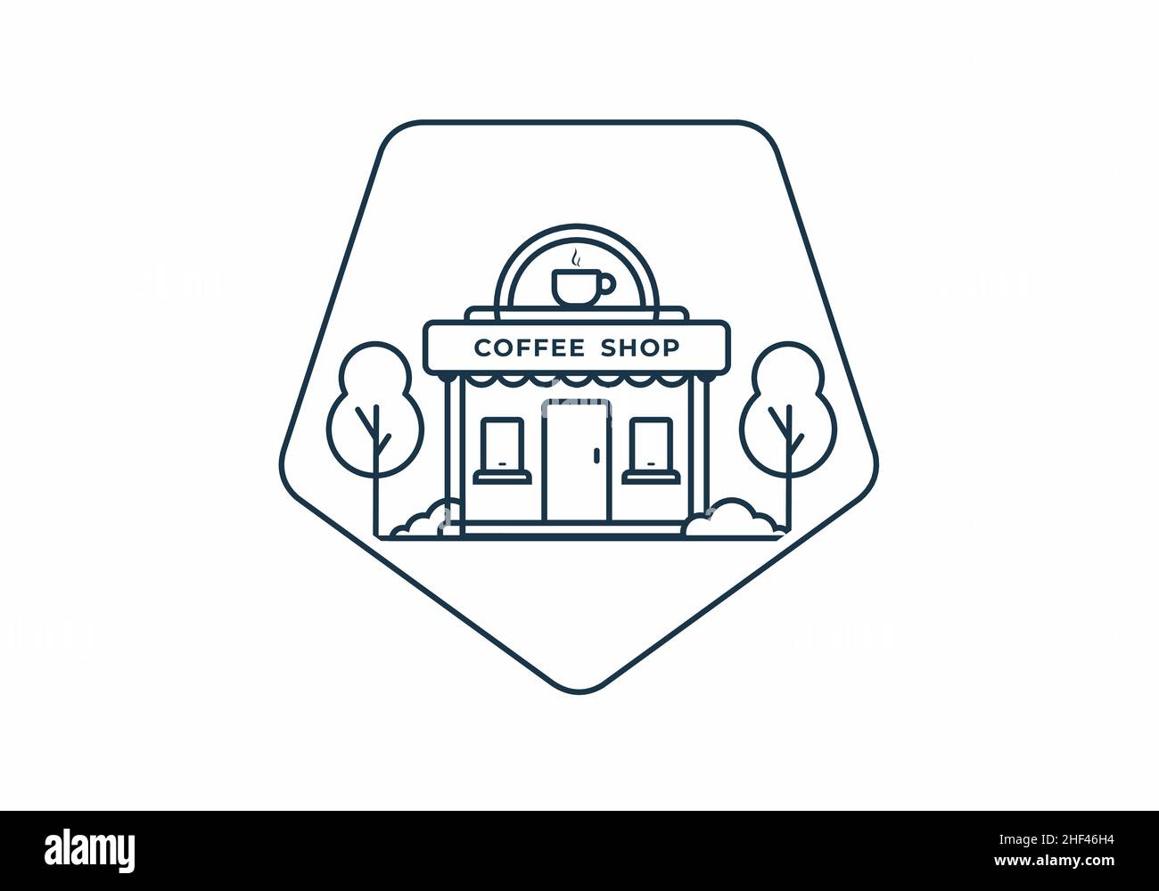 Coffee shop line art flat illustration design Stock Vector Image & Art ...