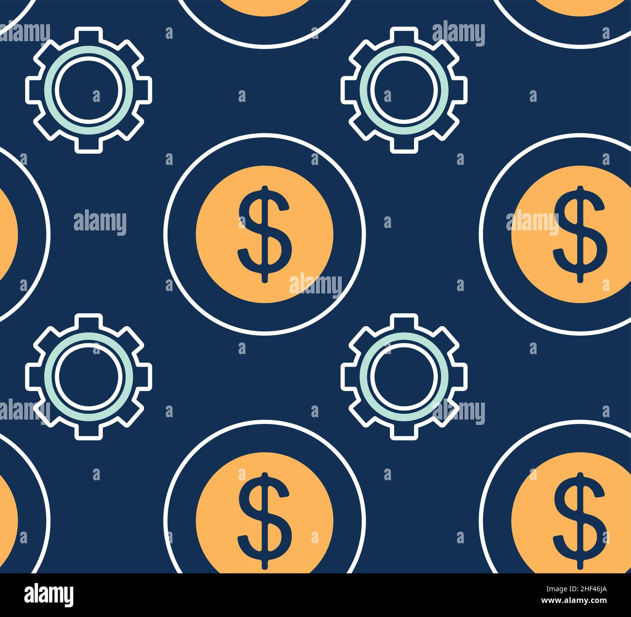money coins and gears background Stock Vector Image & Art - Alamy