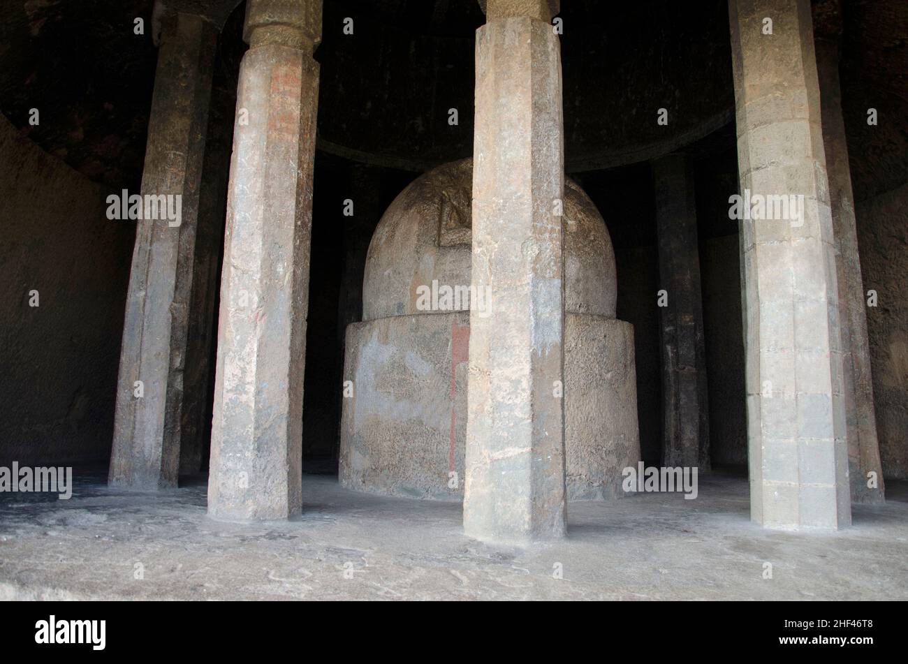 Stupa at the Tulja Leni (cave) with a round room, twelve octagonal ...