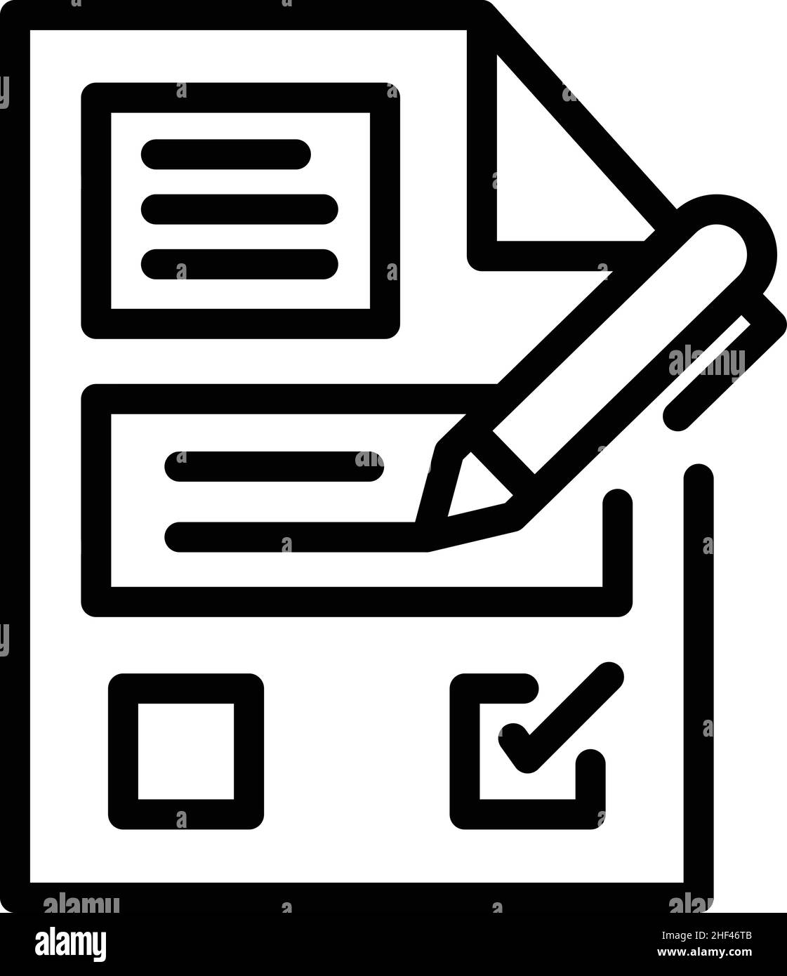 Writing form icon outline vector. User online form. Register website ...