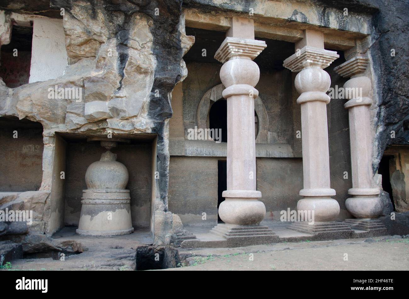 Unfinished Chaitya at the Amba - Ambika group of caves. Consists of one Chaitya, 17 Viharas, 11 ...