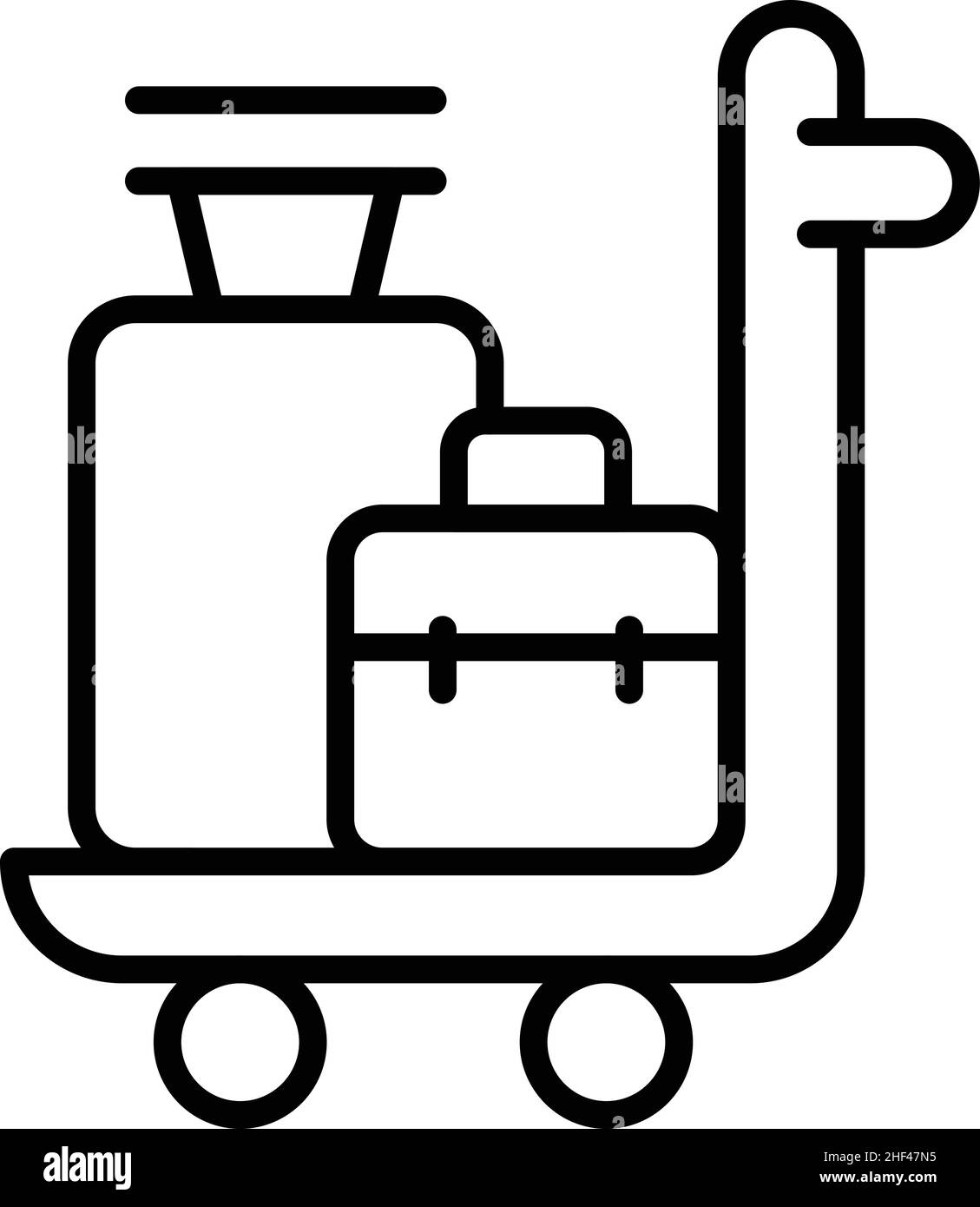 Airport trolley icon outline vector. Suitcase baggage. Travel cart ...