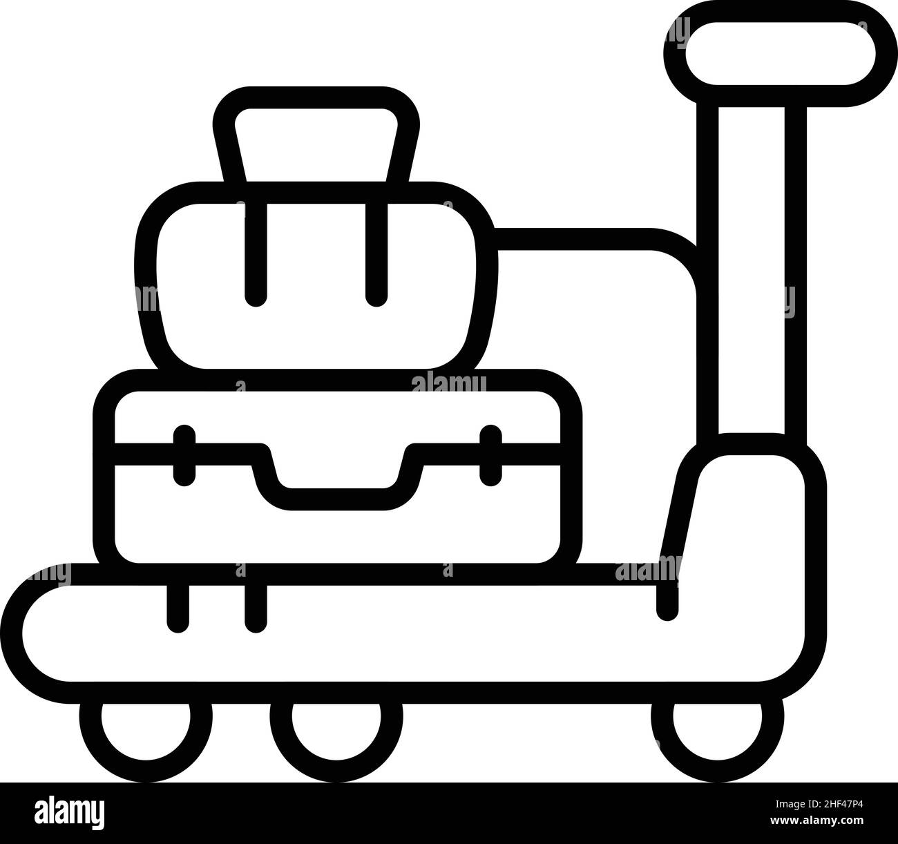 Carry bag trolley icon outline vector. Travel cart. Hotel luggage Stock ...