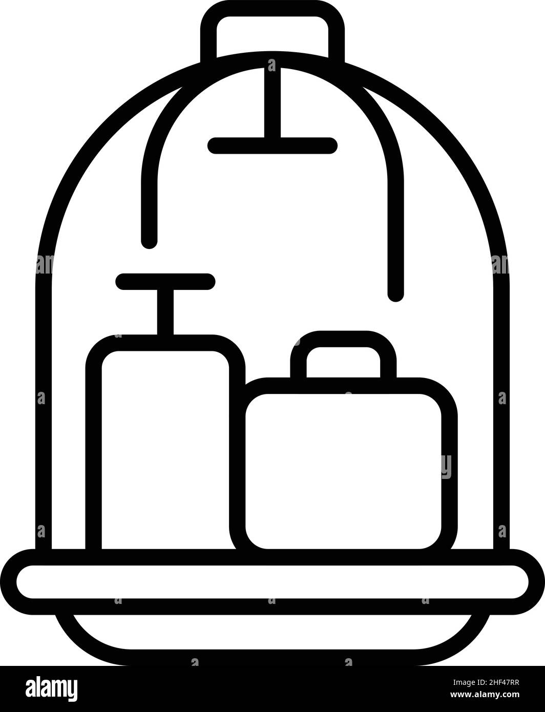 Service cart trolley icon outline vector. Hotel suitcase. Vacation ...