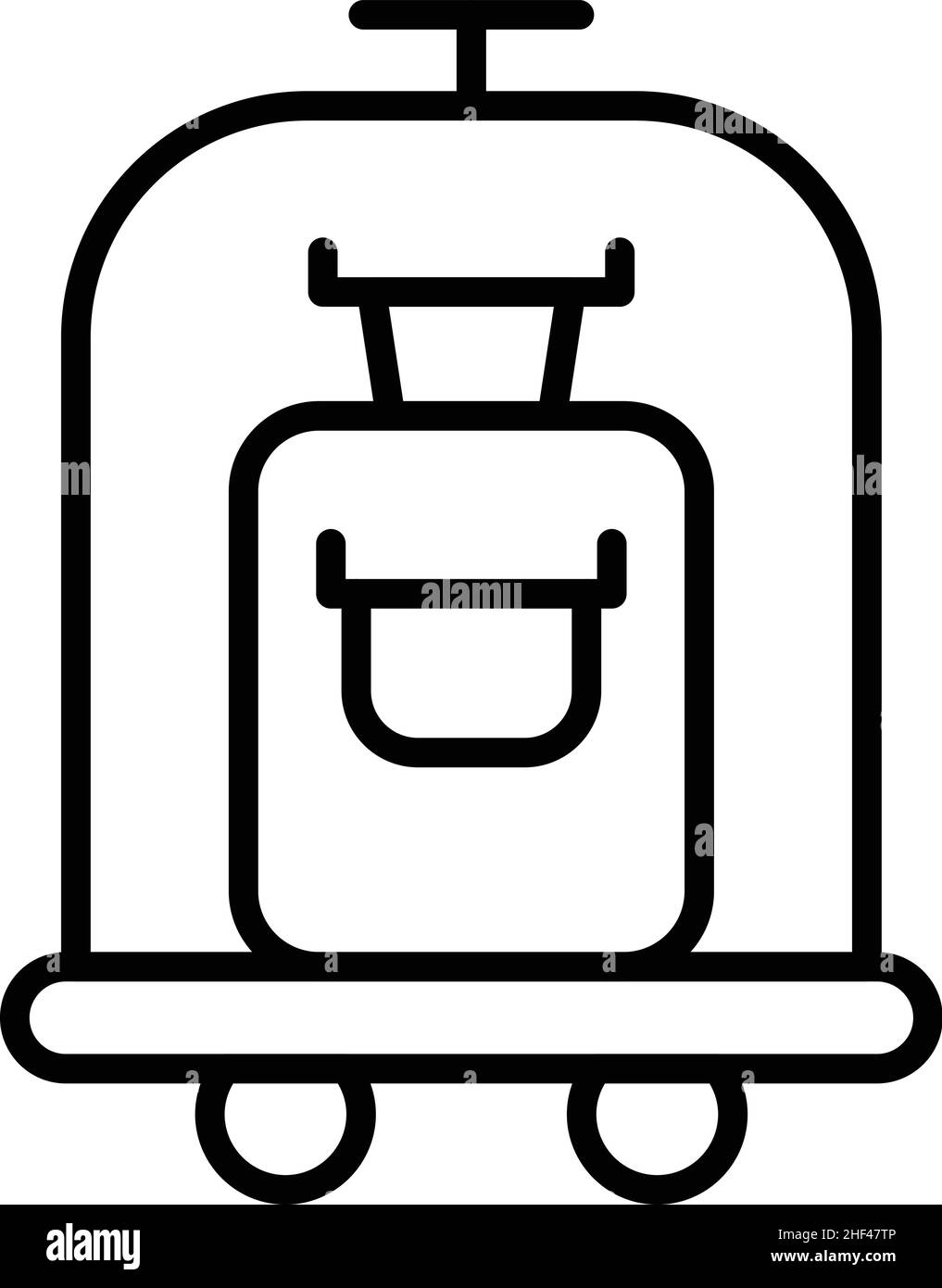 Open carry bag icon outline vector. Luggage trolley. Hotel cart Stock ...