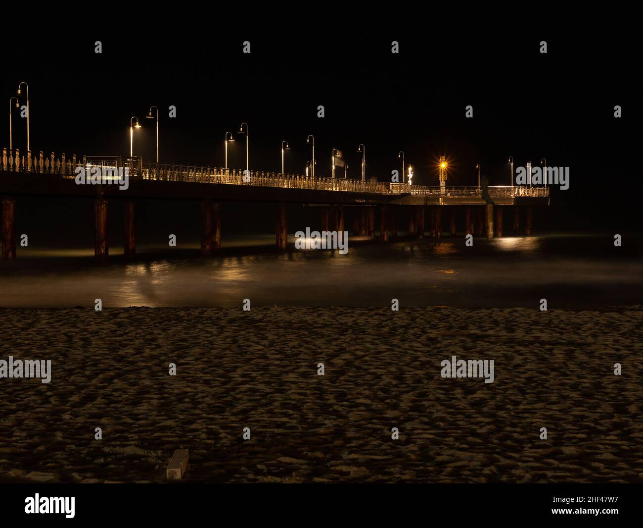 Marina di Pietrasanta (tonfano) , Italy November 02, 2021:Night view of ...