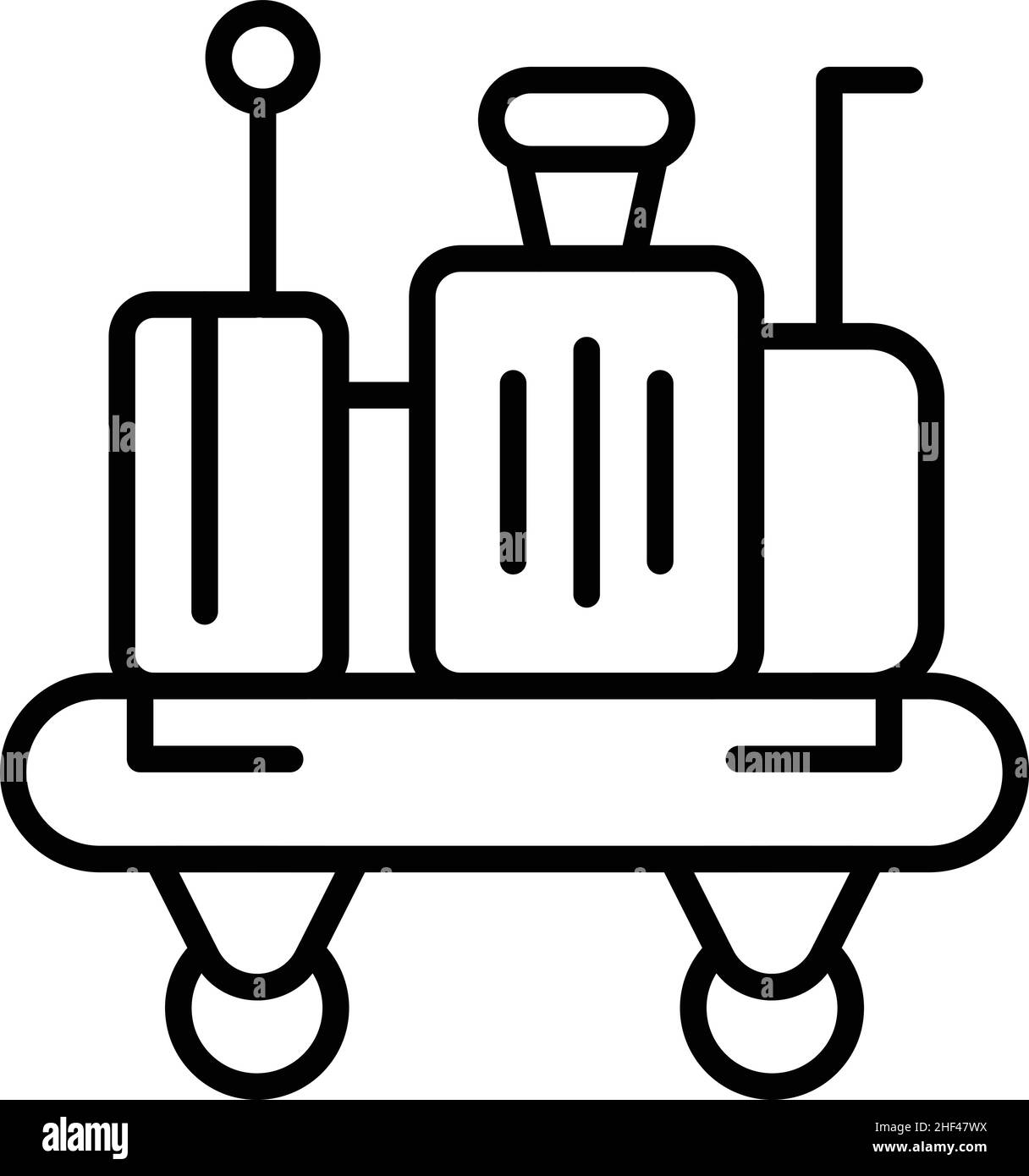 Packing trolley icon outline vector. Suitcase cart. Carry bag Stock ...