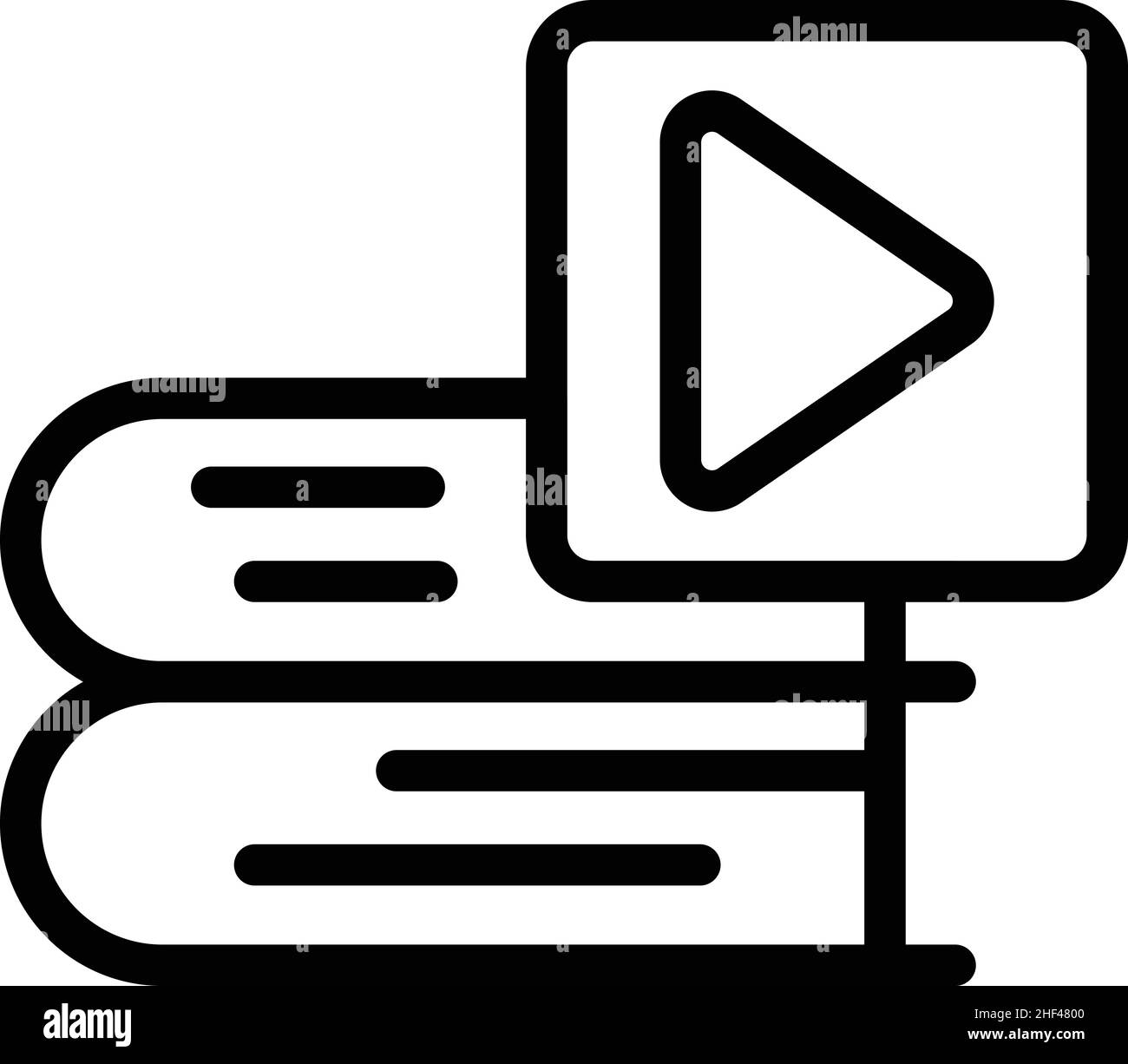 Online video book icon outline vector. Digital study. People education ...