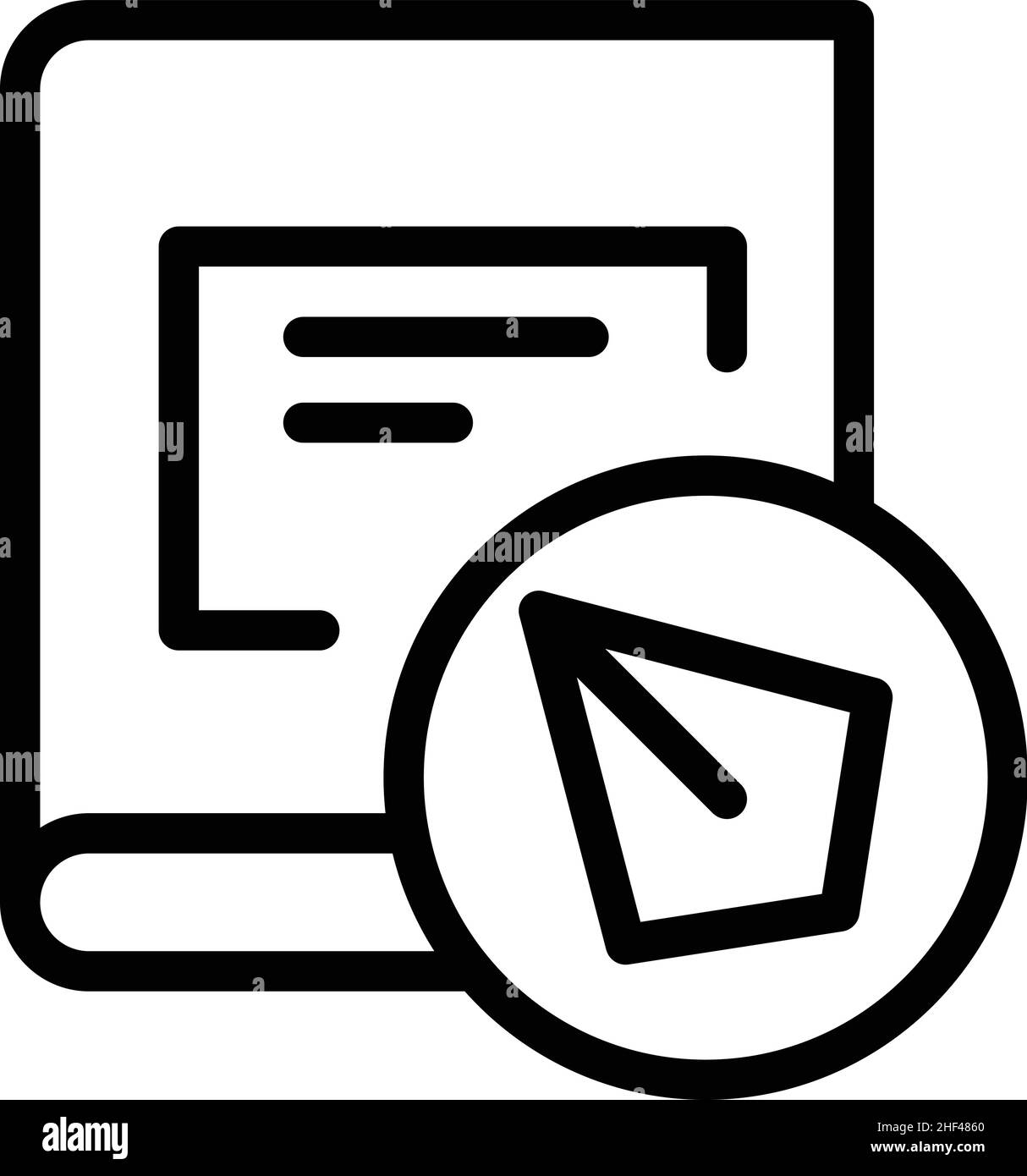 Click digital book icon outline vector. Study library. Online read ...