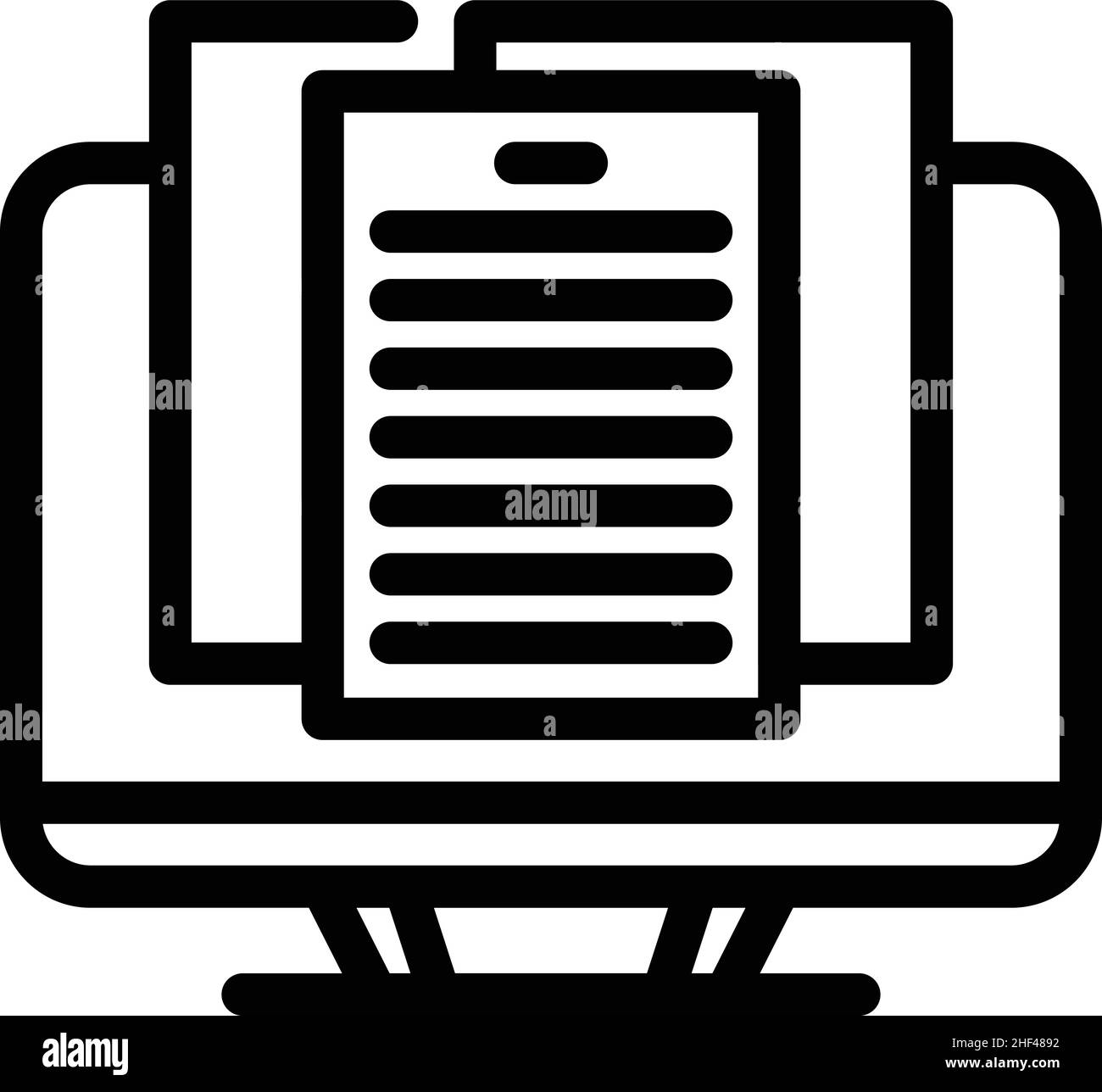 Monitor digital book icon outline vector. Online study. Mobile media ...