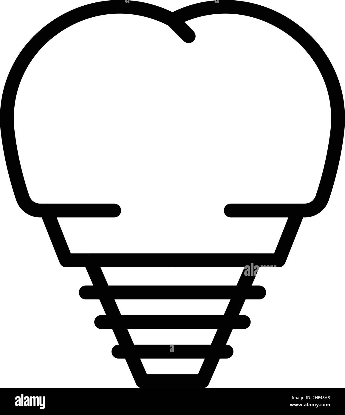 Care tooth implant icon outline vector. Dental crown. Oral dent Stock ...