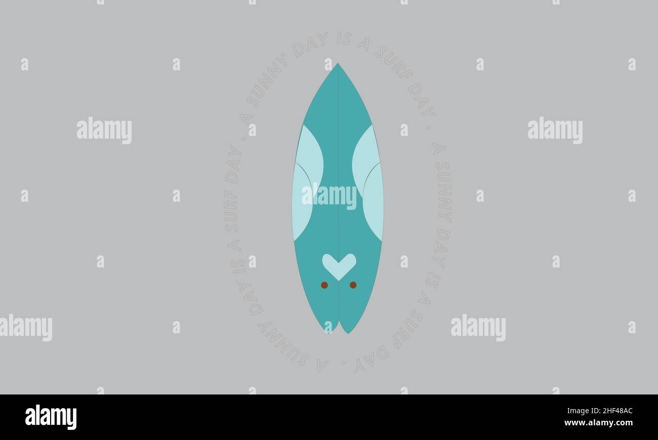 a sunny day is a surf day surfboard monogram text vector template Stock ...
