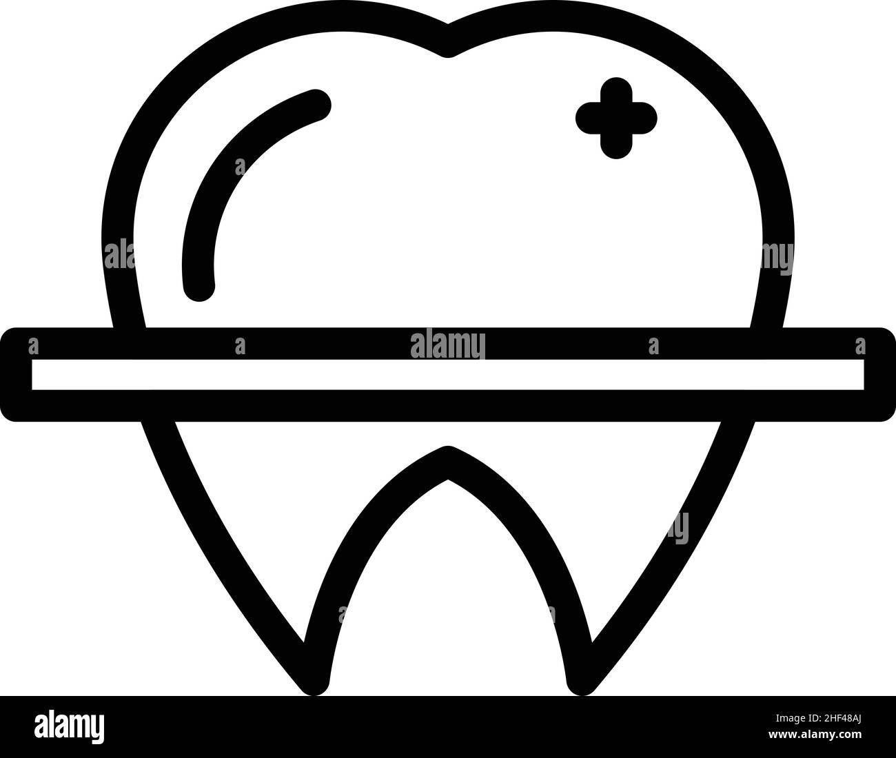 Dental implant treatment icon outline vector. Tooth care. Oral dent ...