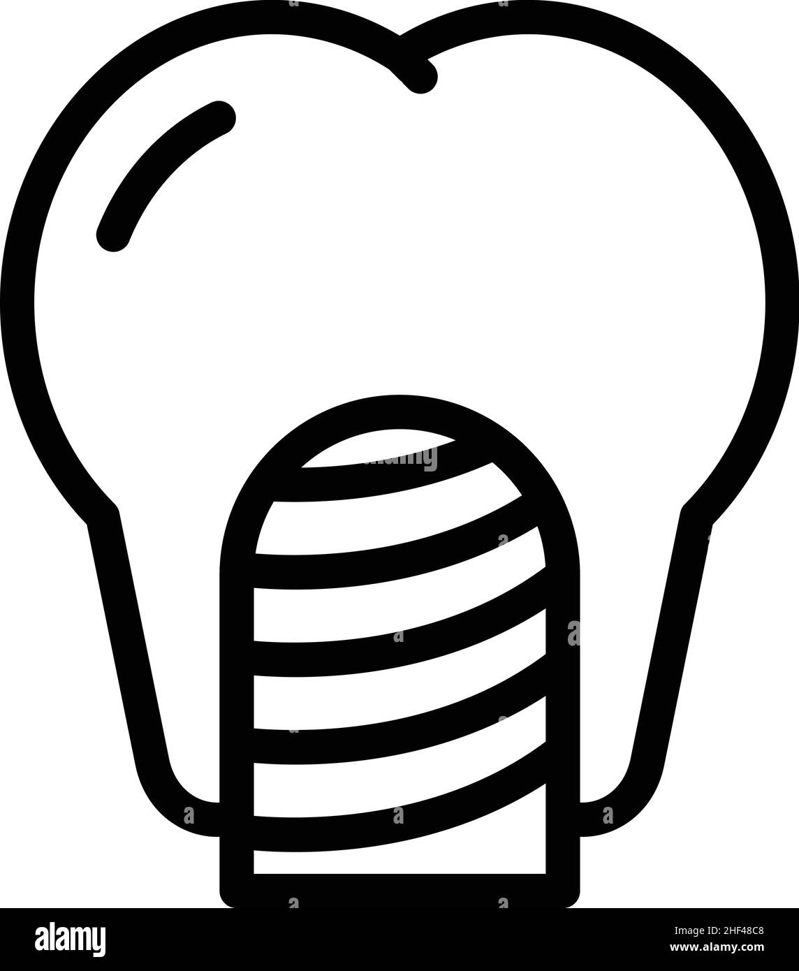 Crown implant icon outline vector. Dental tooth. Care oral Stock Vector ...