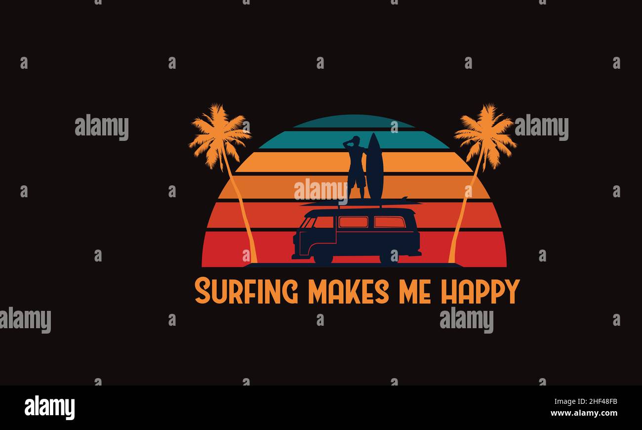 surfing is my life man standing with surfboard monogram text vector ...