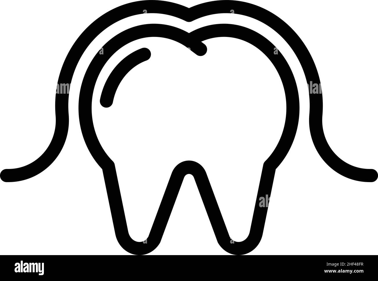 Tooth braces icon outline vector. Oral abutment. Dental implant Stock ...