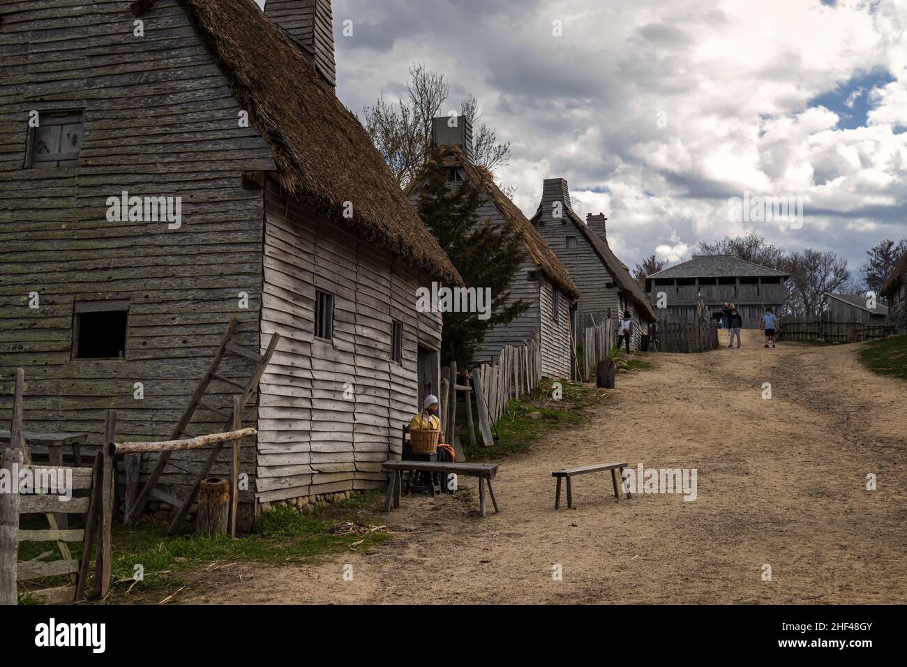 Pilgrim Village in Plymouth Massachusetts Stock Photo - Alamy